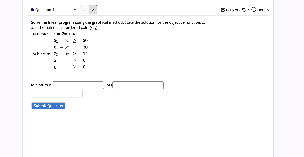 Solved Solve the linear program using the graphical method. | Chegg.com