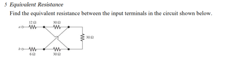 Solved 5 Equivalent Resistance Find the equivalent | Chegg.com