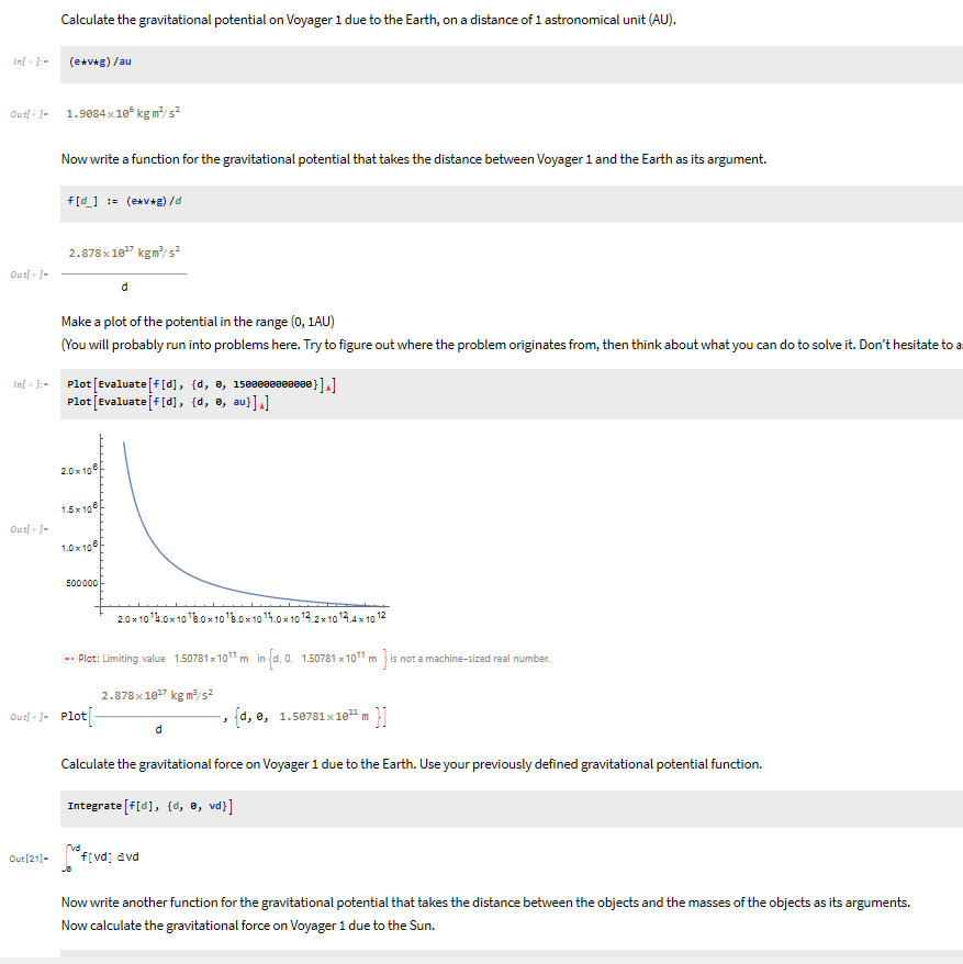 Calculate the gravitational potential on Voyager 1 | Chegg.com