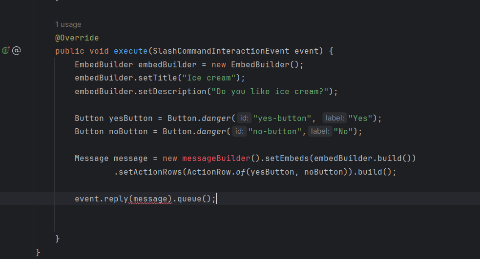 Solved I tried to make a button on IntelliJ IDEA using some | Chegg.com