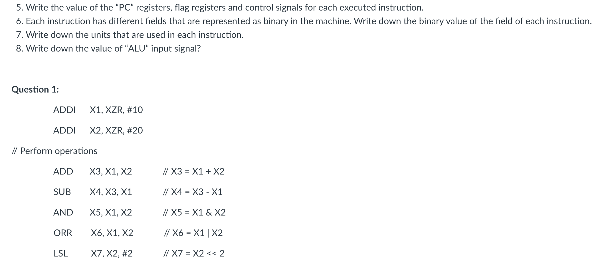 Solved Complete 5-8:5. ﻿Write the value of the "PC" | Chegg.com