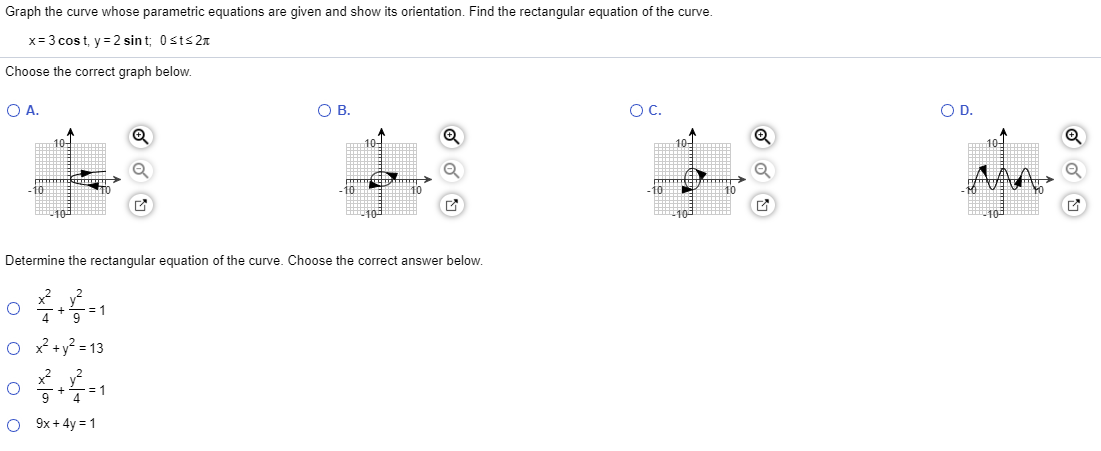 Solved Graph the curve whose parametric equations are given | Chegg.com