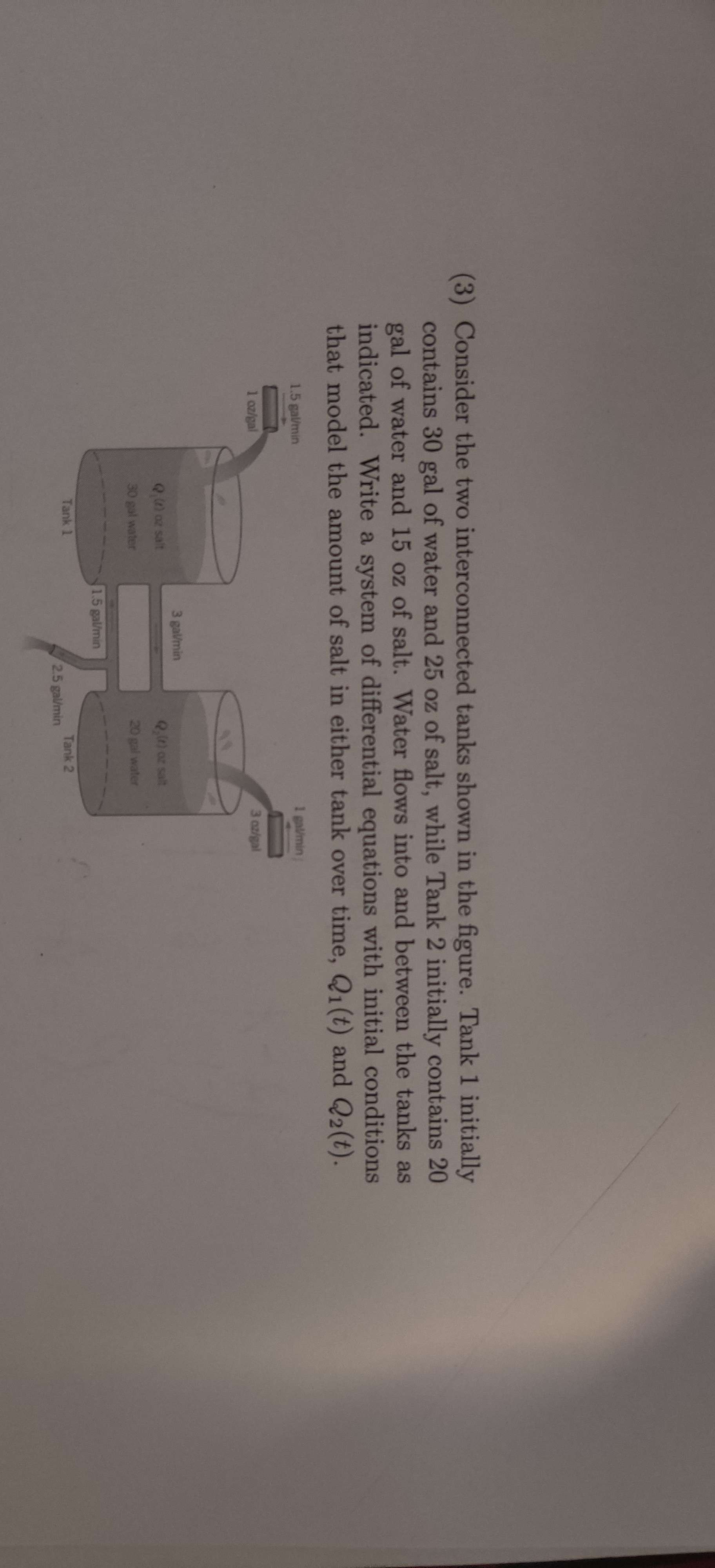Solved (3) Consider the two interconnected tanks shown in | Chegg.com
