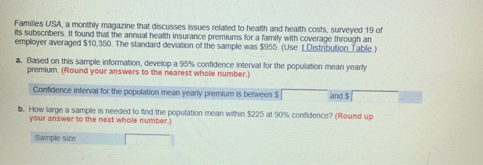 Solved Families USA, a monthly magazine that discusses | Chegg.com