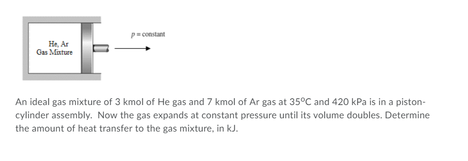 Solved p=constant He, Ar Gas Mixture An ideal gas mixture of | Chegg.com