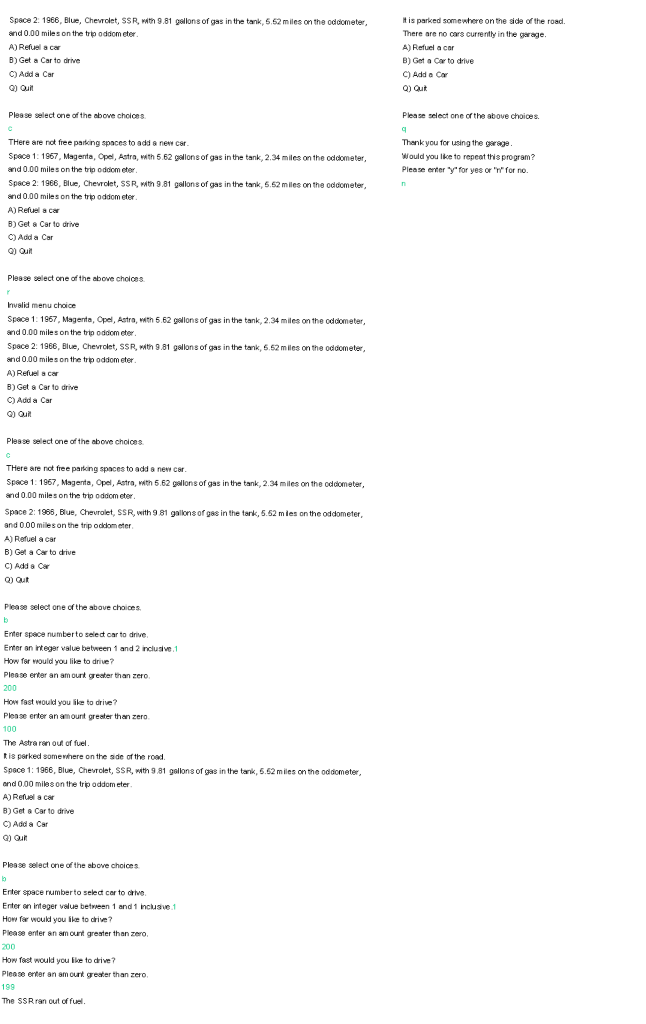 Solved Can someone help with the CarGarageDriver? I want to | Chegg.com