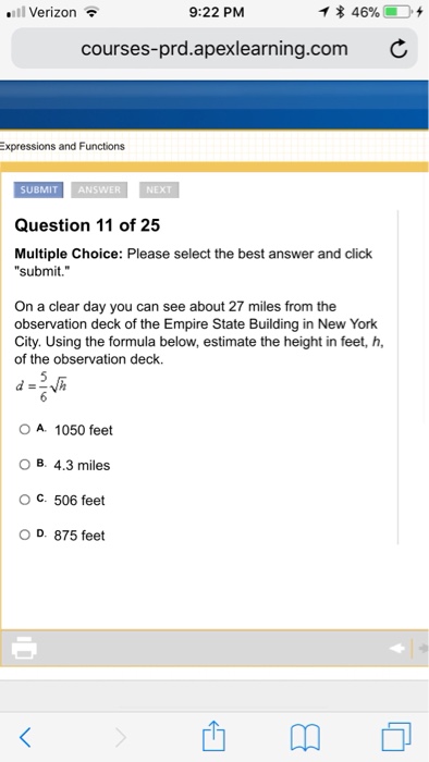 Solved .11 Verizon 9:22 PM courses-prd.apexlearning.com C | Chegg.com