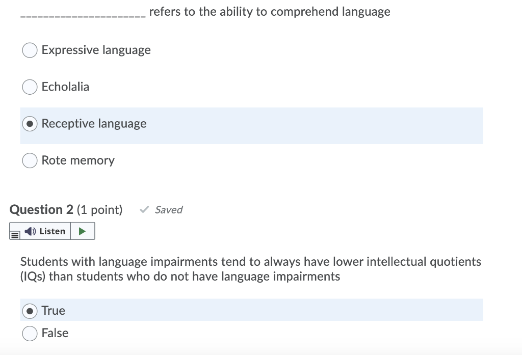 Solved refers to the ability to comprehend language | Chegg.com
