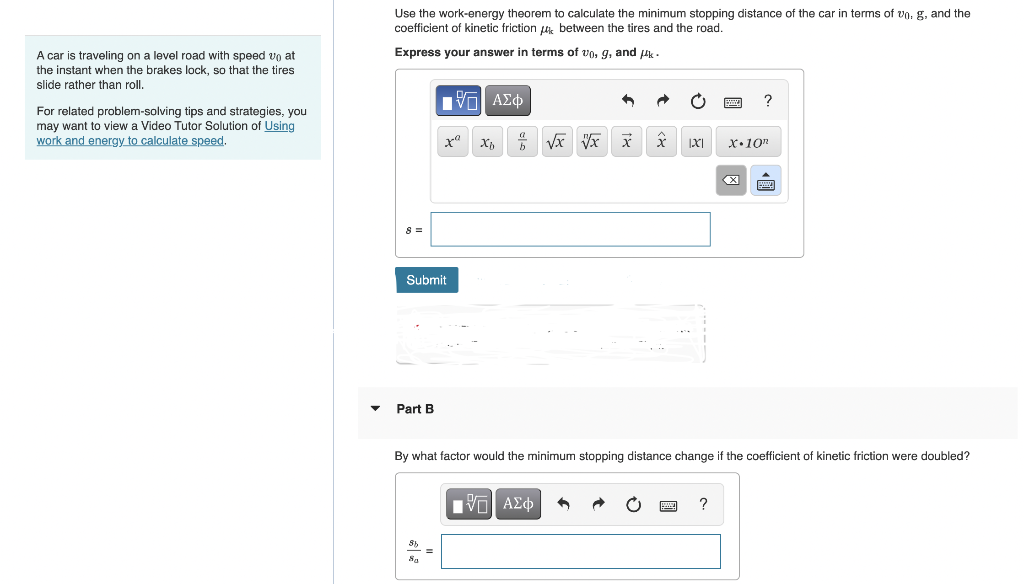 Solved Use the work-energy theorem to calculate the minimum | Chegg.com