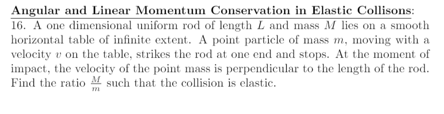 Solved Angular and Linear Momentum Conservation in Elastic | Chegg.com