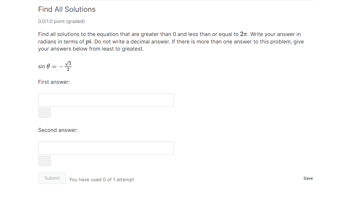 Solved 0.0/1.0 point (graded) Find all solutions to the | Chegg.com