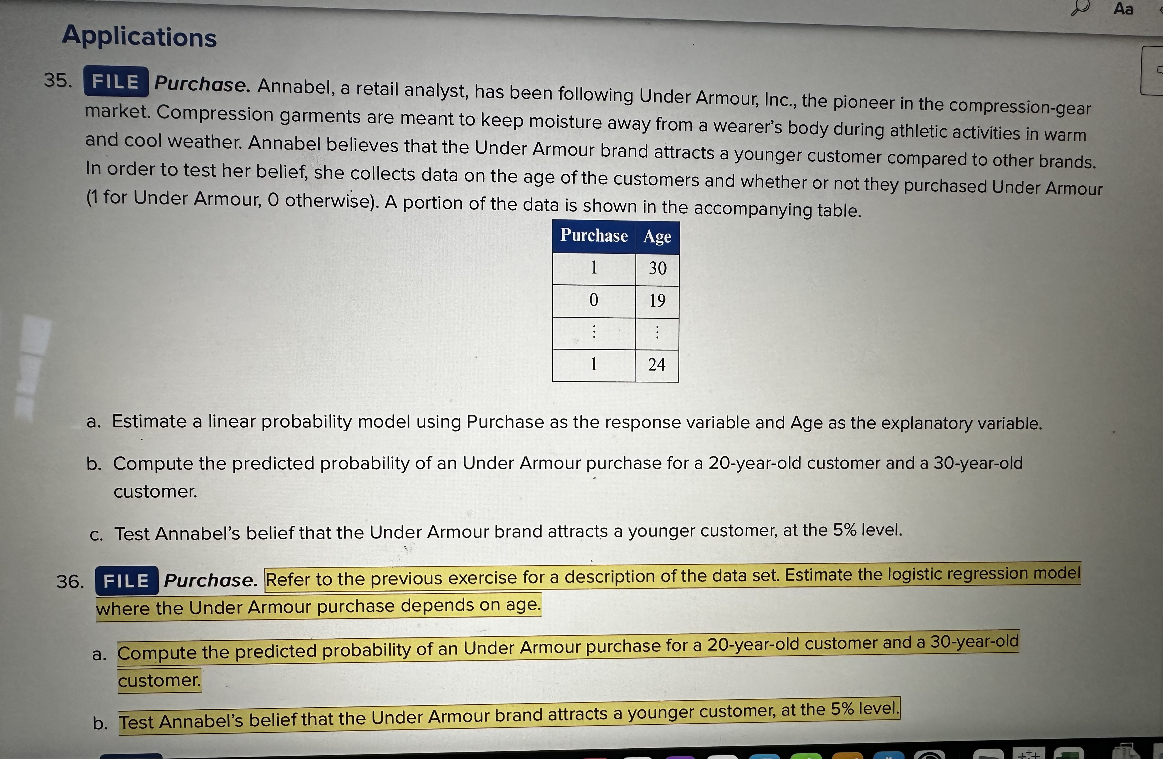 Solved Annabel, a retail analyst, has been following Under | Chegg.com