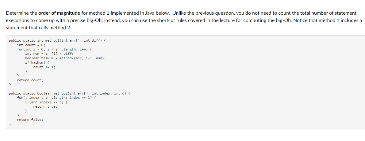 Solved Determine both the precise BigO and order of | Chegg.com