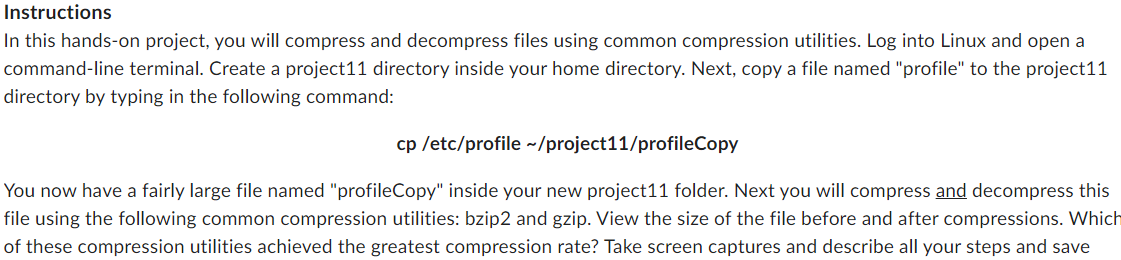 Solved In this hands-on project, you will compress and | Chegg.com