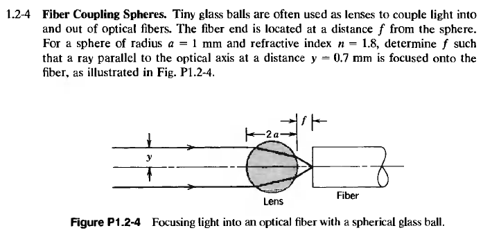 Solved 1.2-4 Fiber Coupling Spheres. Tiny glass balls are | Chegg.com