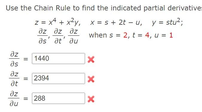 Solved Use the Chain Rule to find the indicated partial | Chegg.com
