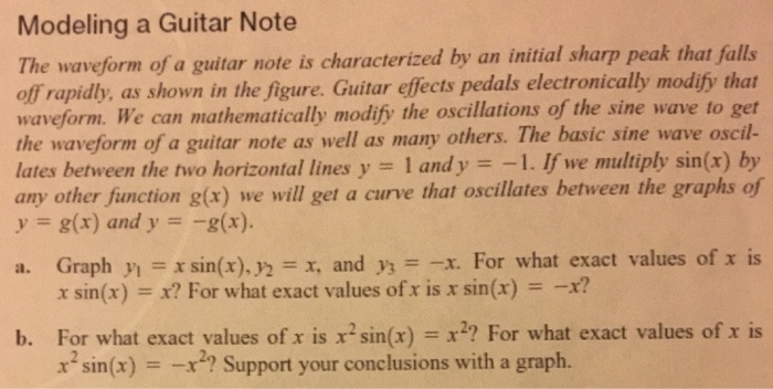 Solved Modeling a Guitar Note The waveform of a guitar note | Chegg.com