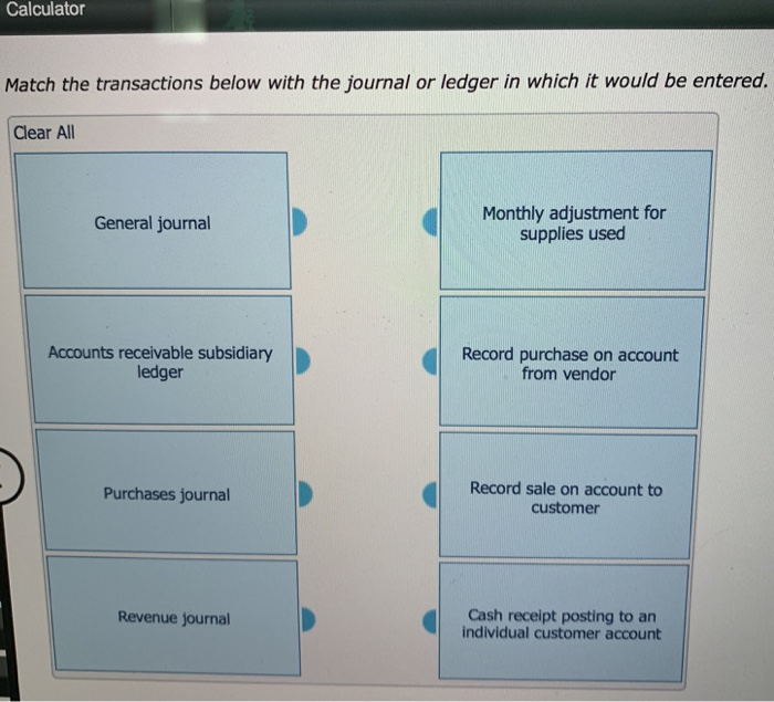 Solved Match each subsidiary ledger and general ledger | Chegg.com Solved Match each subsidiary ledger and general ledger | Chegg.com