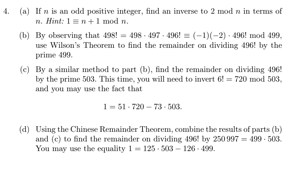 Solved (a) ﻿If n ﻿is an odd positive integer, find an | Chegg.com