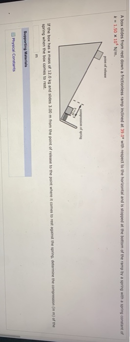 Solved A box slides from rest down a frictionless ramp | Chegg.com