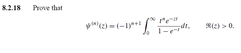 Solved prove the integral representation of the polygamma | Chegg.com