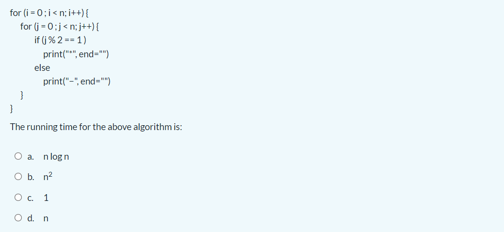 Solved for (i = 0; i | Chegg.com