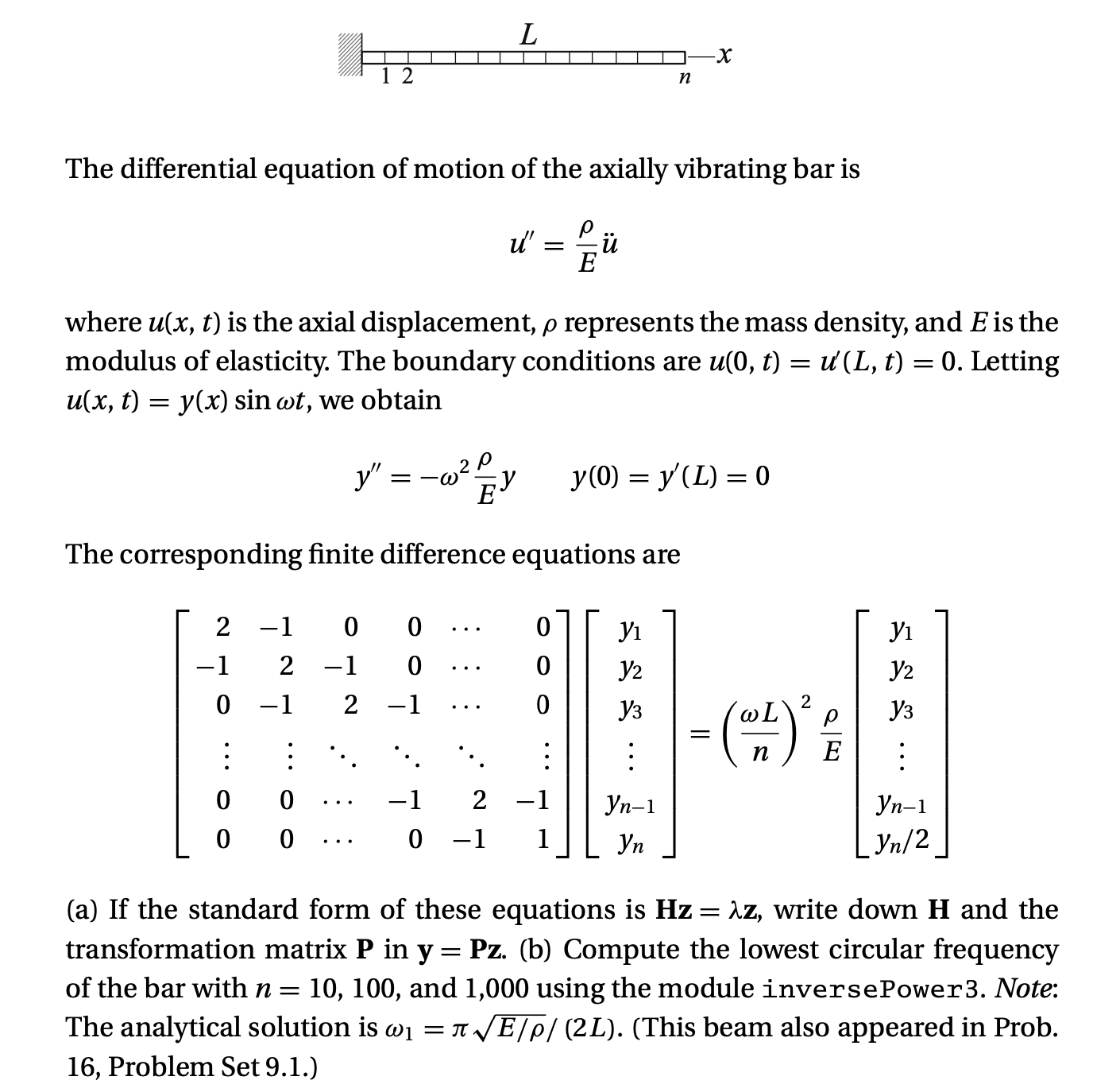 Solved The differential equation of motion of the axially | Chegg.com