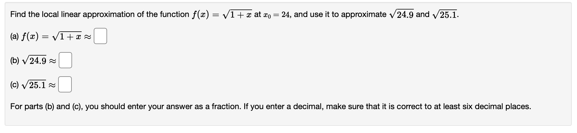 Solved Find the local linear approximation of the function | Chegg.com