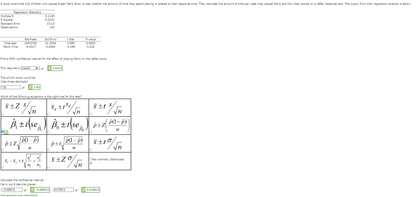 Solved Find a 93% confidence interval for the effect of | Chegg.com