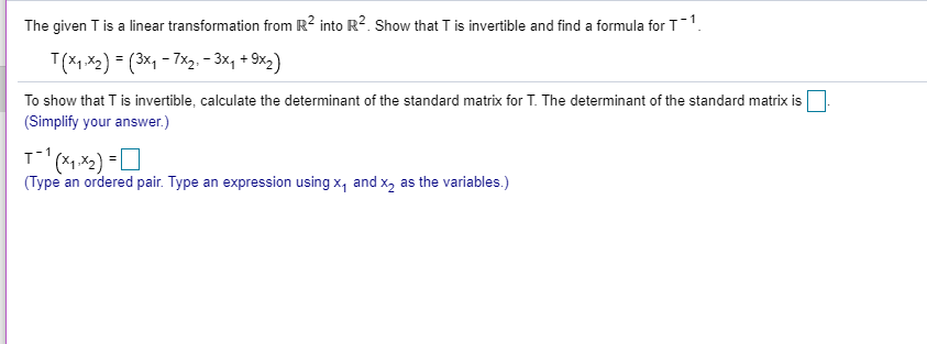 Solved The given T is a linear transformation from R2 into | Chegg.com