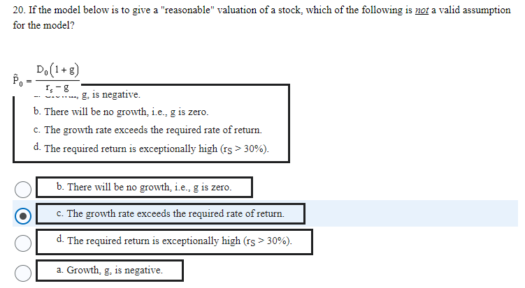 Solved 20. If the model below is to give a "reasonable" | Chegg.com