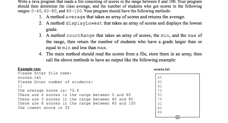 Solved Write a Java program that reads a file consisting of | Chegg.com