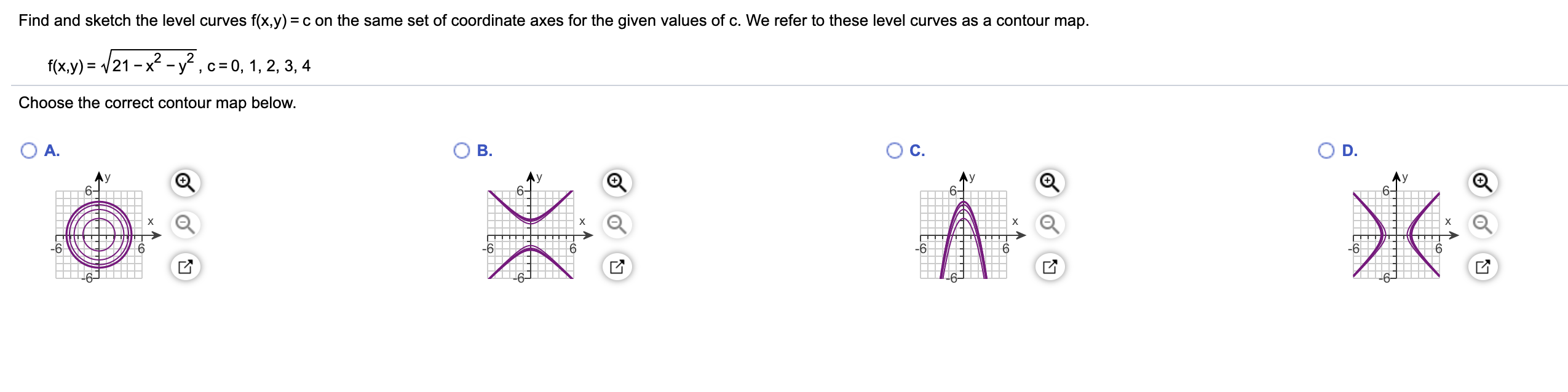 Solved Find and sketch the level curves f(x,y)= c on the | Chegg.com