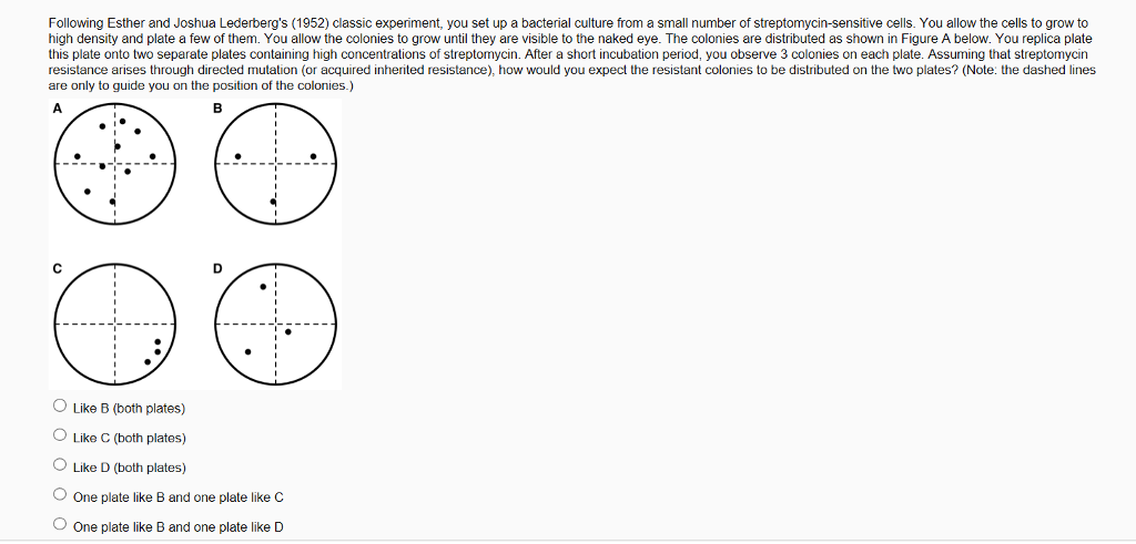Solved Following Esther and Joshua Lederberg's (1952) | Chegg.com