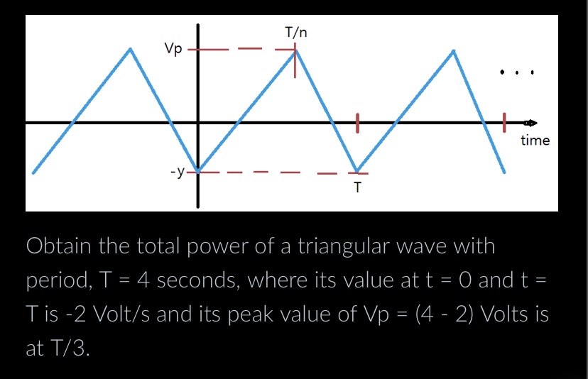 Solved Obtain the total power of a triangular wave with | Chegg.com