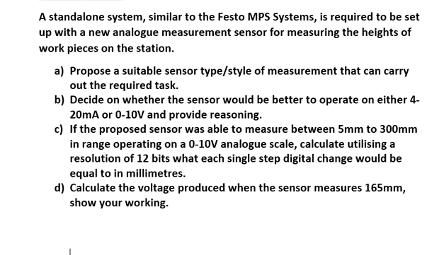 Solved A standalone system, similar to the Festo MPS | Chegg.com