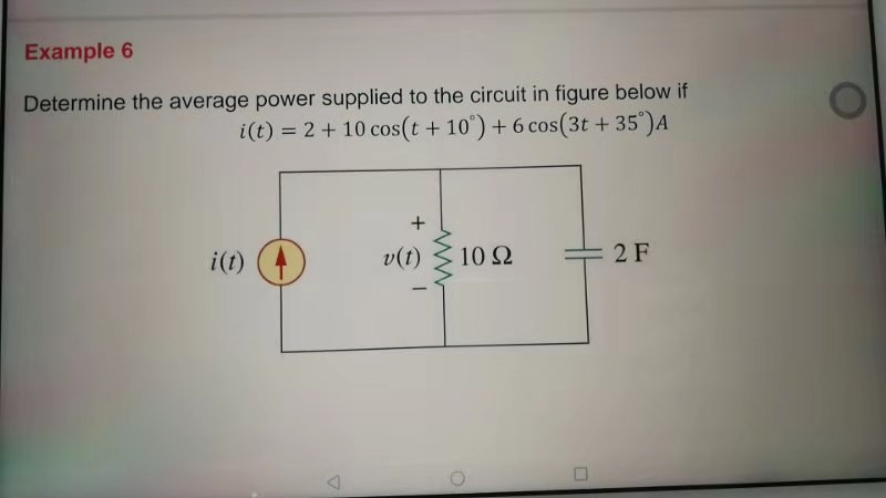 Solved Example 6 Determine the average power supplied to the | Chegg.com