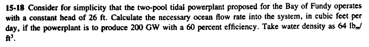 Solved 15-18 Consider for simplicity that the two-pool tidal | Chegg.com