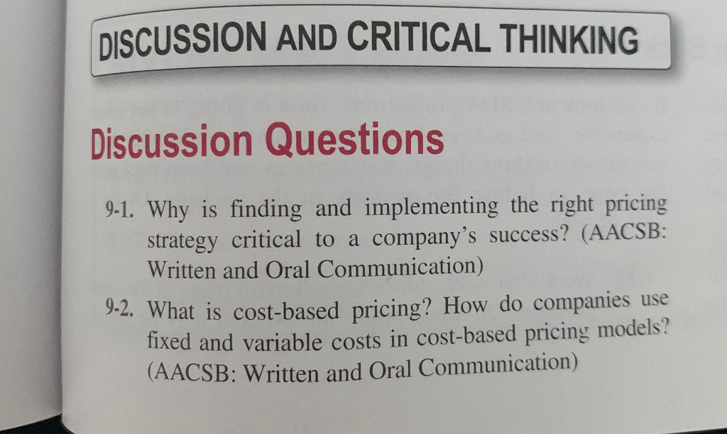 Solved DISCUSSION AND CRITICAL THINKING Discussion Questions | Chegg.com
