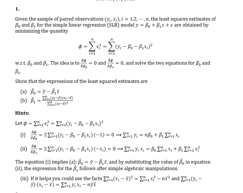 Solved Given the sample of paired observations | Chegg.com