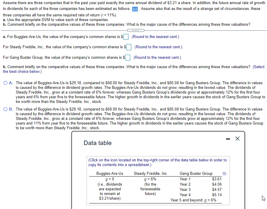 Solved Assume there are three companies that in the past | Chegg.com