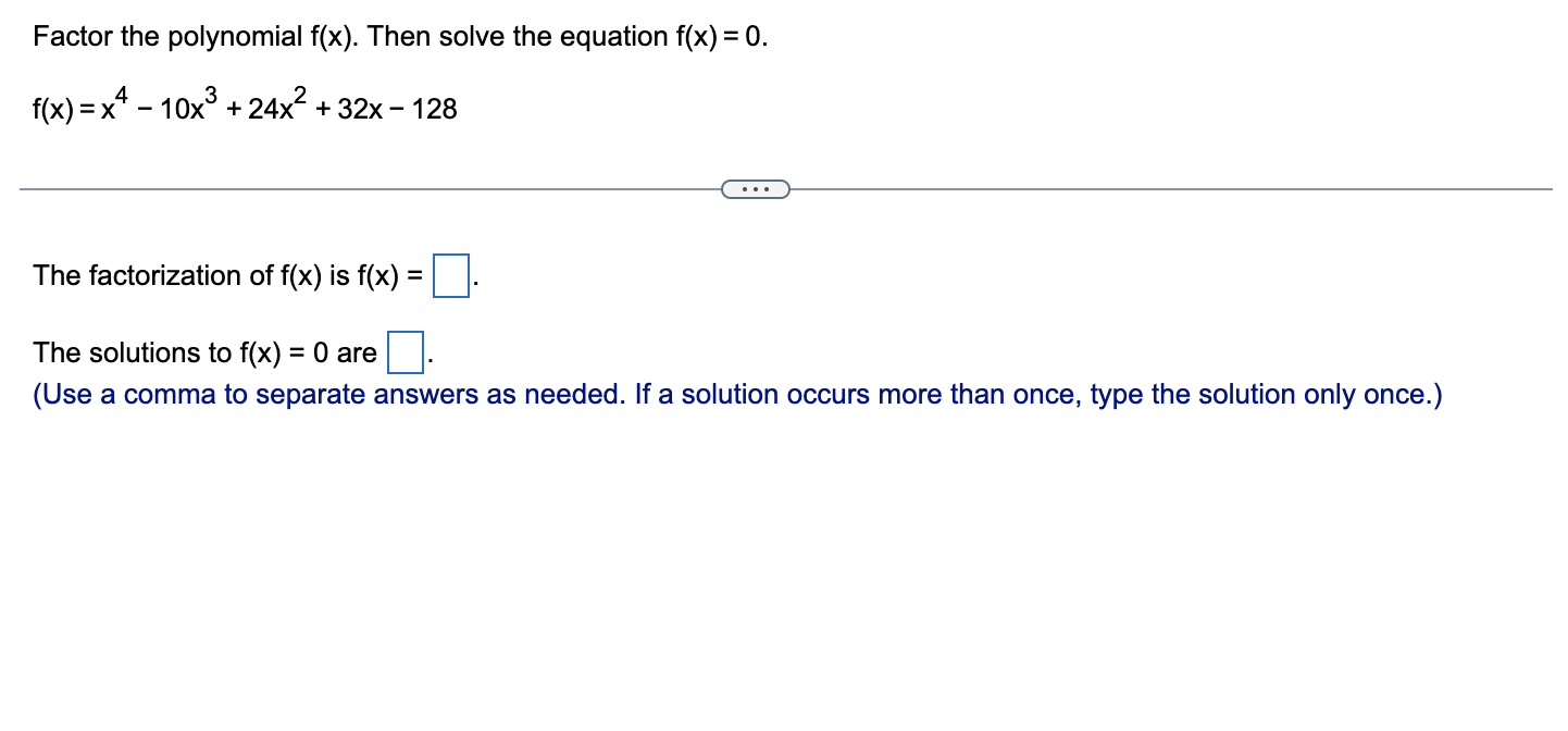 Solved Factor the polynomial f(x). Then solve the equation | Chegg.com