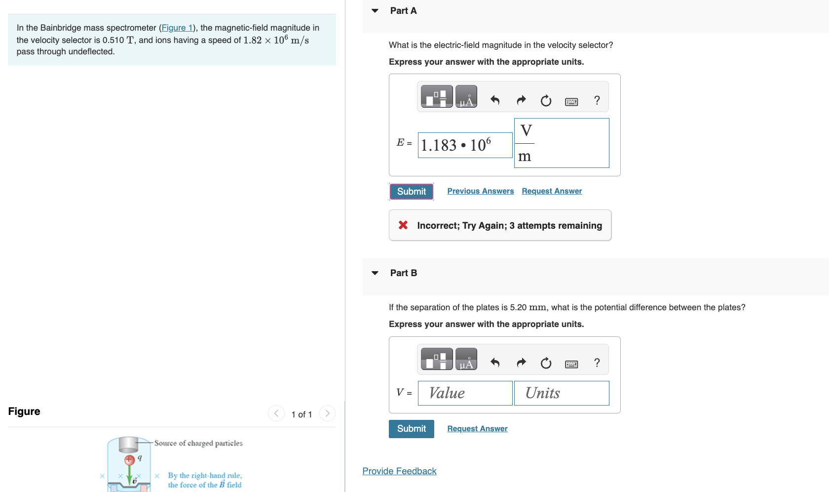 Solved In the Bainbridge mass spectrometer (Figure 1), the | Chegg.com