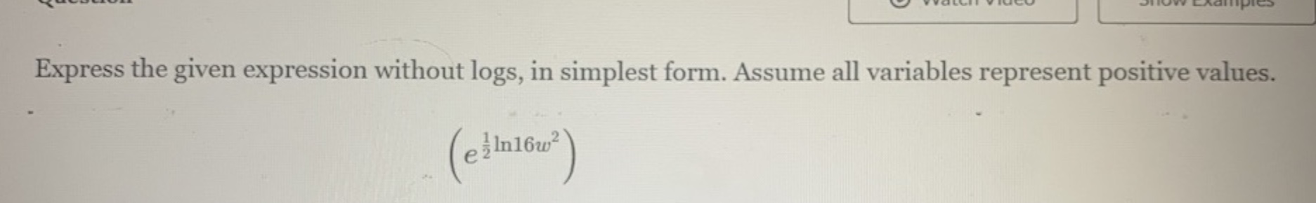 Solved Express the given expression without logs, ﻿in | Chegg.com