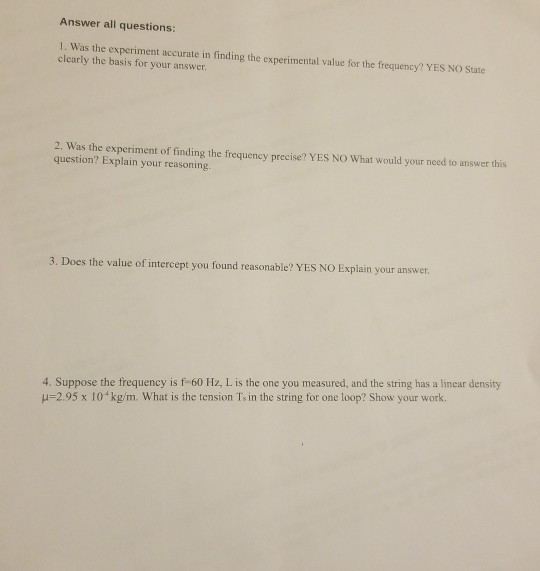 Solved Name Class Section Lab Report Length of the string 95 | Chegg.com