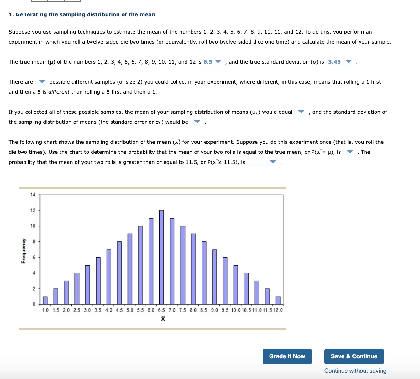 Solved 1. Generating the sampling distribution of the | Chegg.com