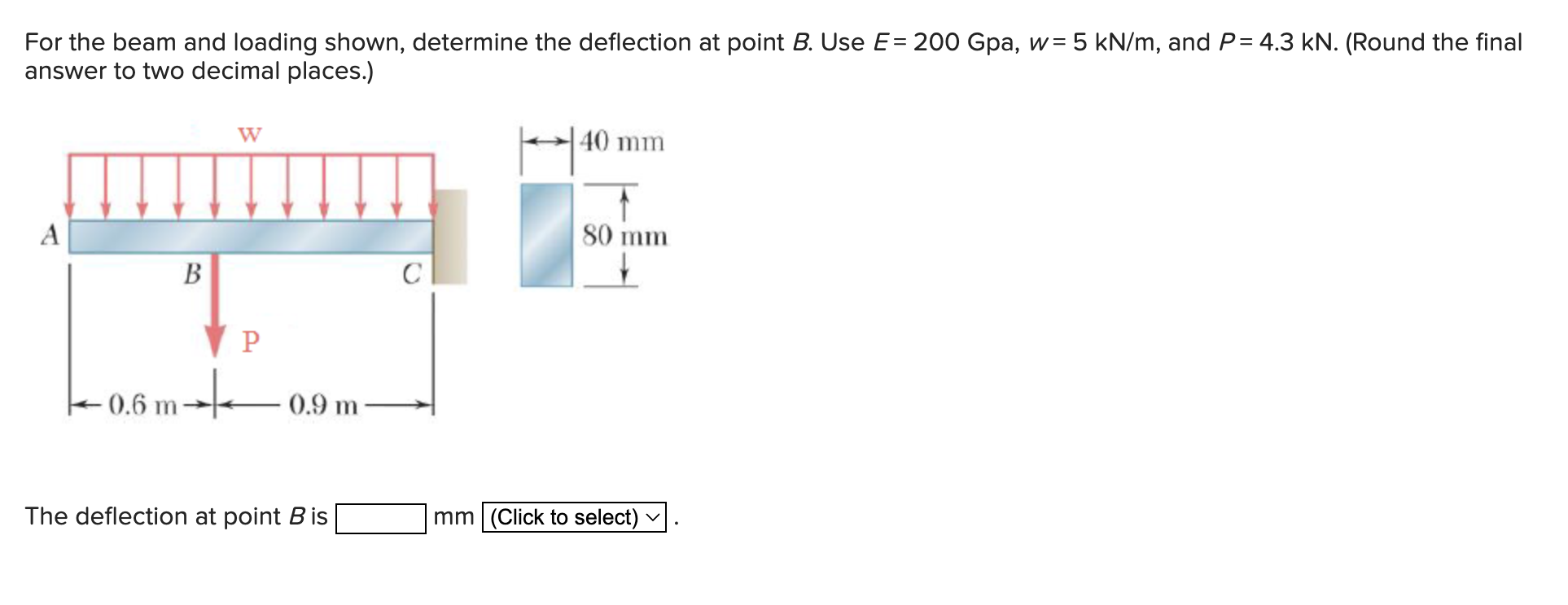 Solved For The Beam And Loading Shown Determine The