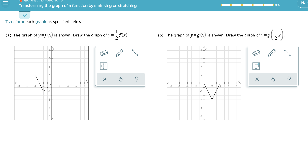 Solved Har Transforming the graph of a function by shrinking | Chegg.com