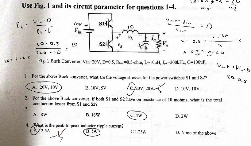 Solved Use Fig. 1 and its circuit parameter for questions | Chegg.com