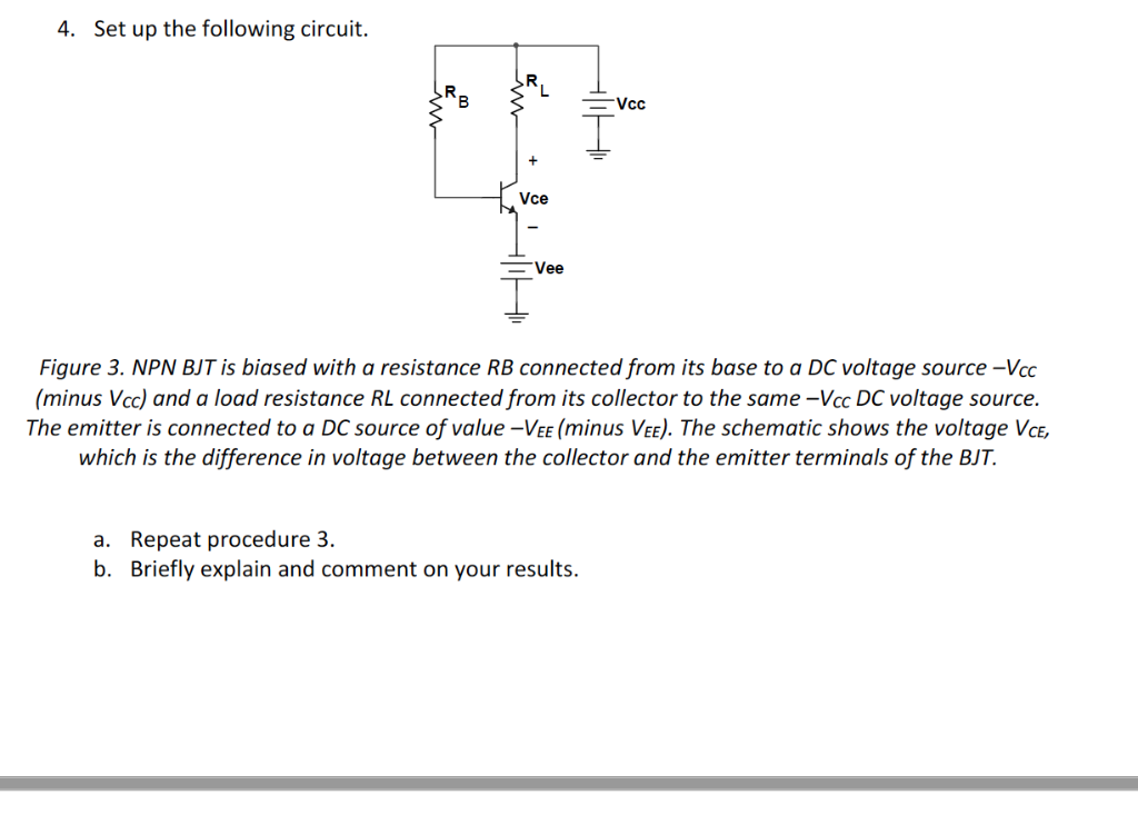 4. Set up the following circuit. Vce Vee Figure 3. | Chegg.com